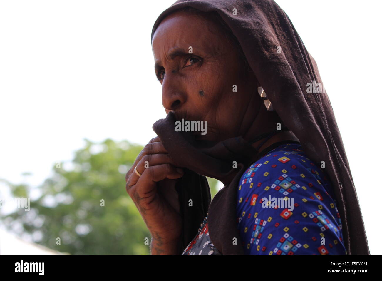 Rustic Woman with Black Clothes Stock Photo - Alamy