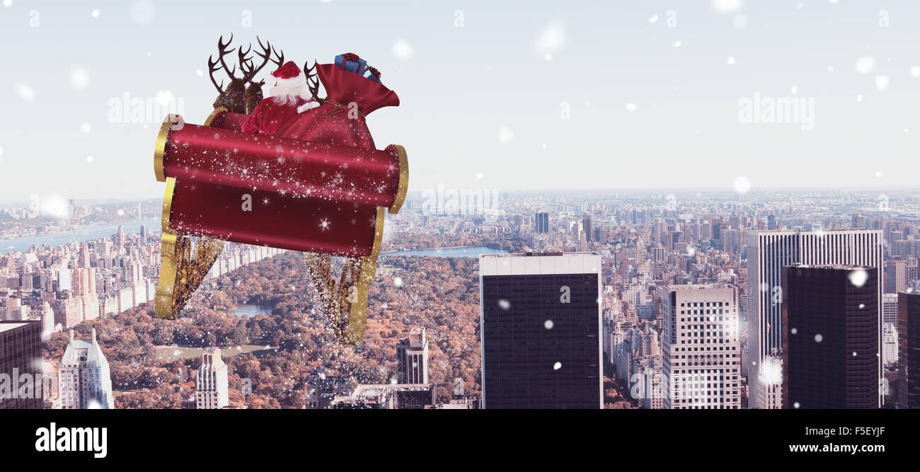 Santa flying hi-res stock photography and images - Alamy