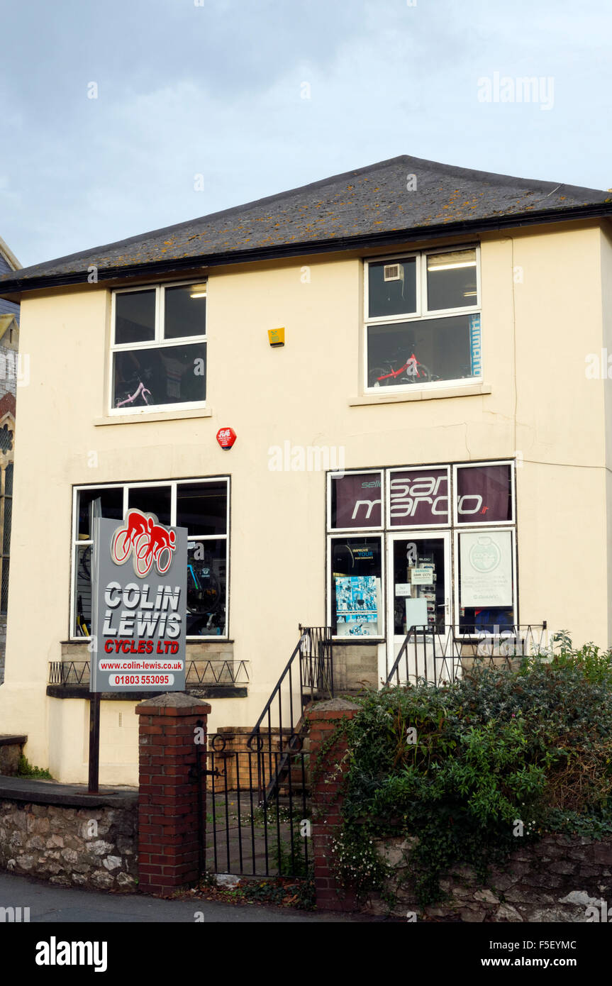 Colin Lewis Cycles shop, Paignton, Devon, England Stock Photo - Alamy