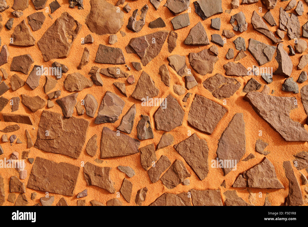 Broken surface of a sand and rock plateau, desert mosaic, Tassili n ...