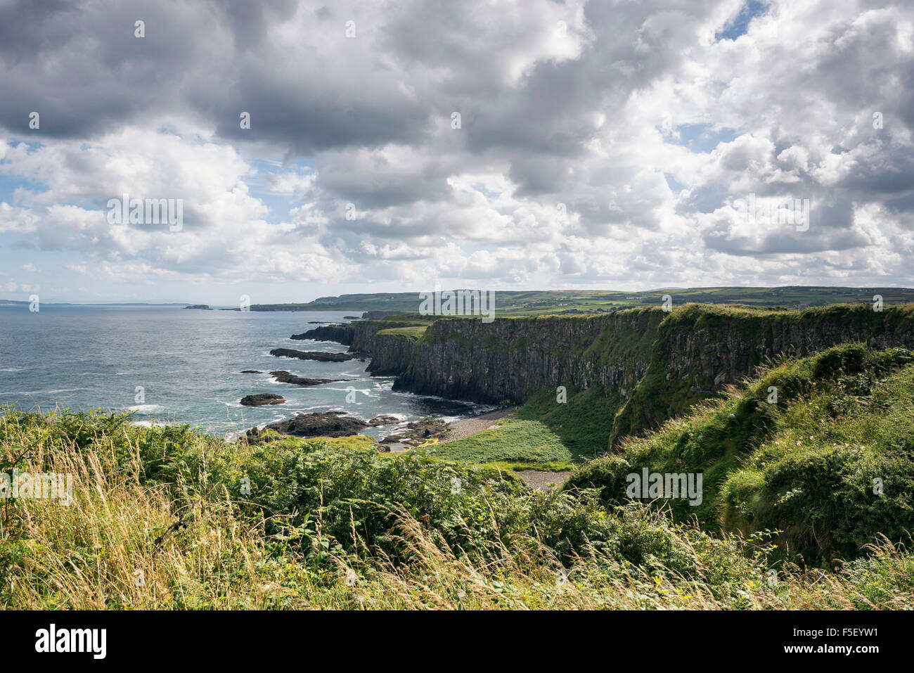Cliffs on Causeway Coast, County Antrim, Northern Ireland, United ...