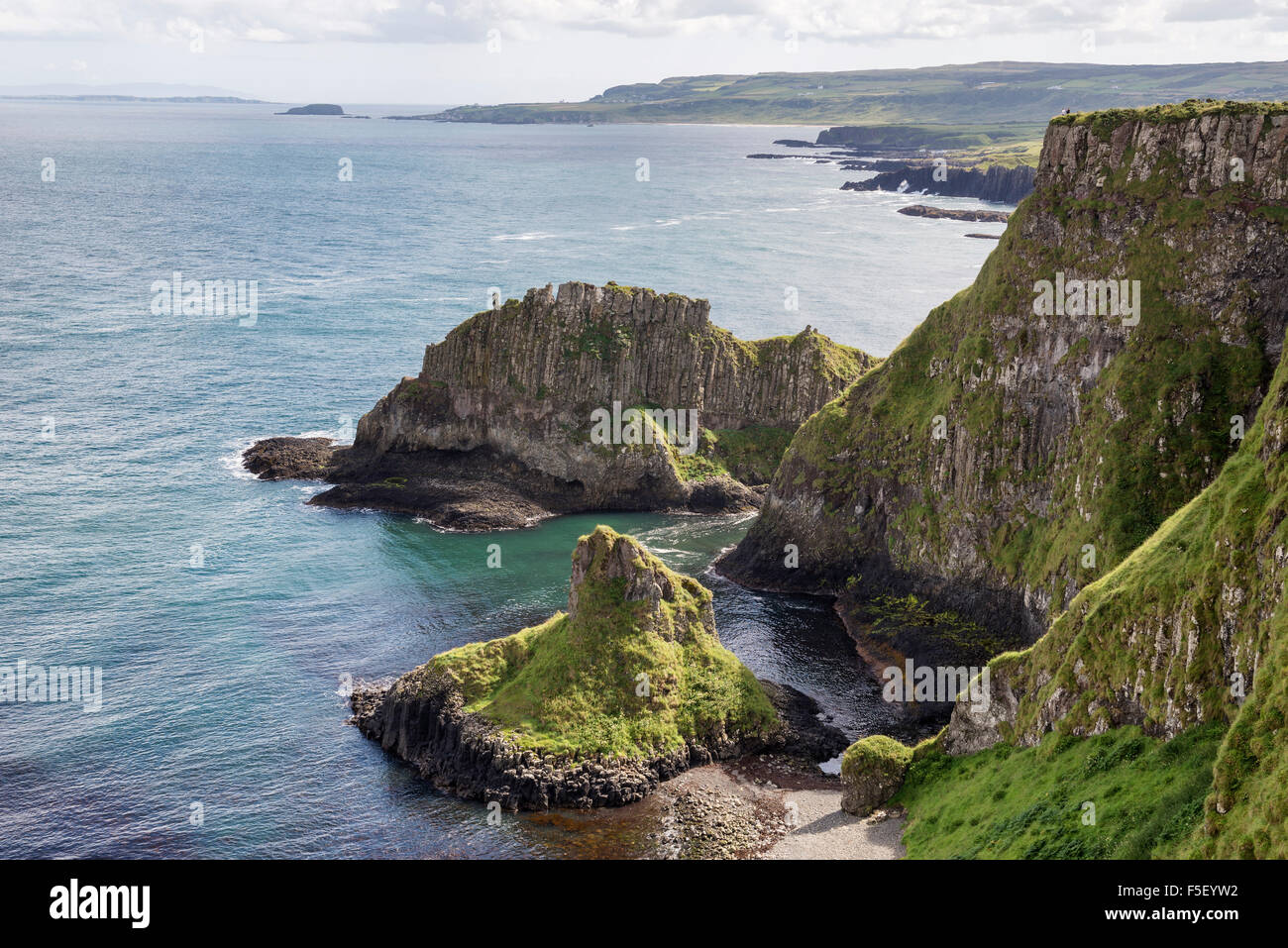 Basalt cliffs along Causeway Coast, County Antrim, Northern Ireland ...