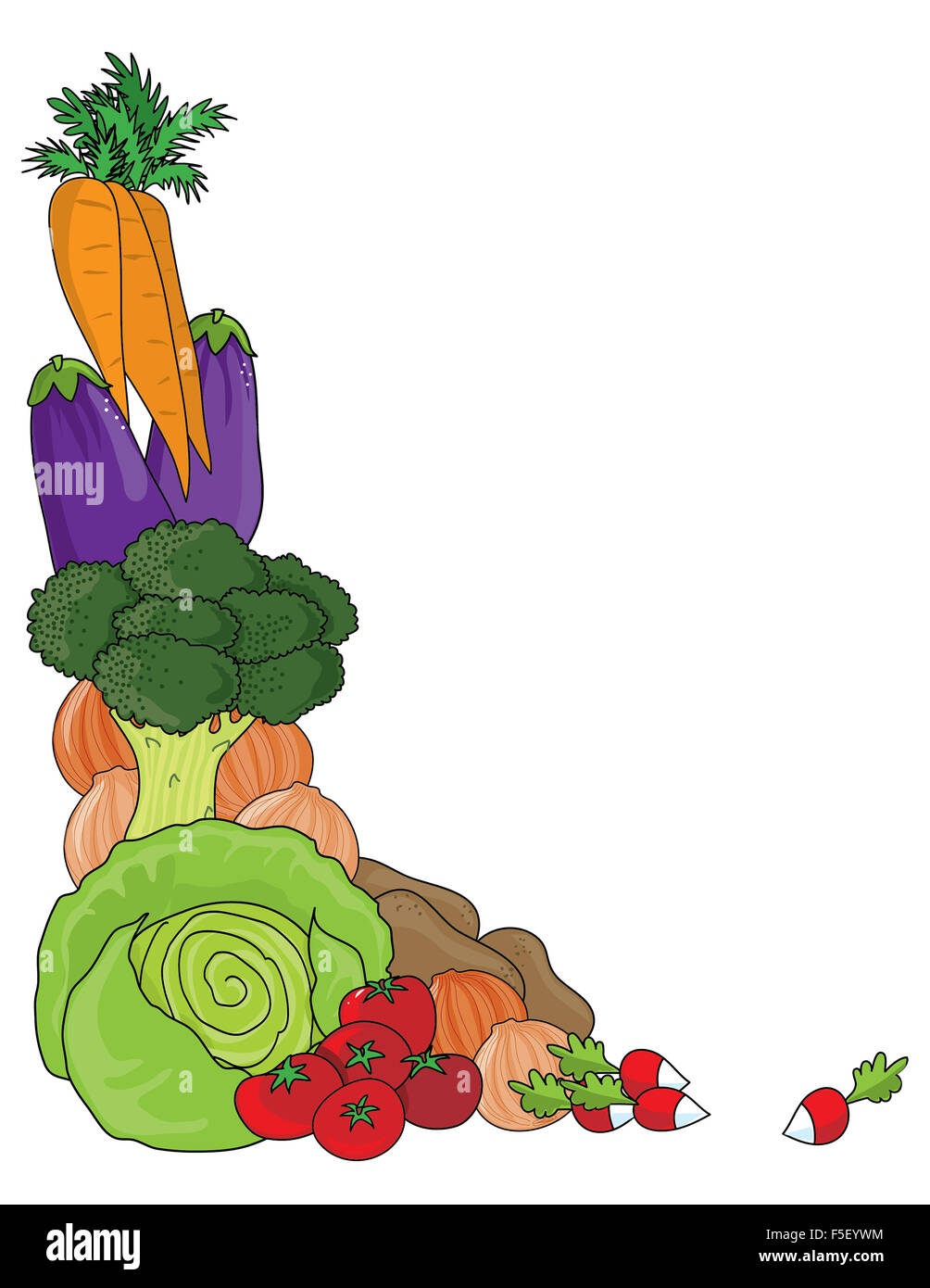 Border design fresh vegetables illustration hi-res stock photography ...