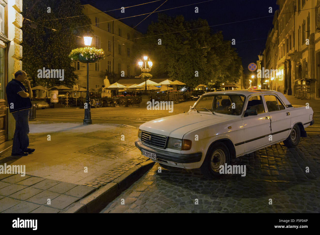 Lviv, Ukraine, taxi drivers at Stary Rynok Stock Photo - Alamy