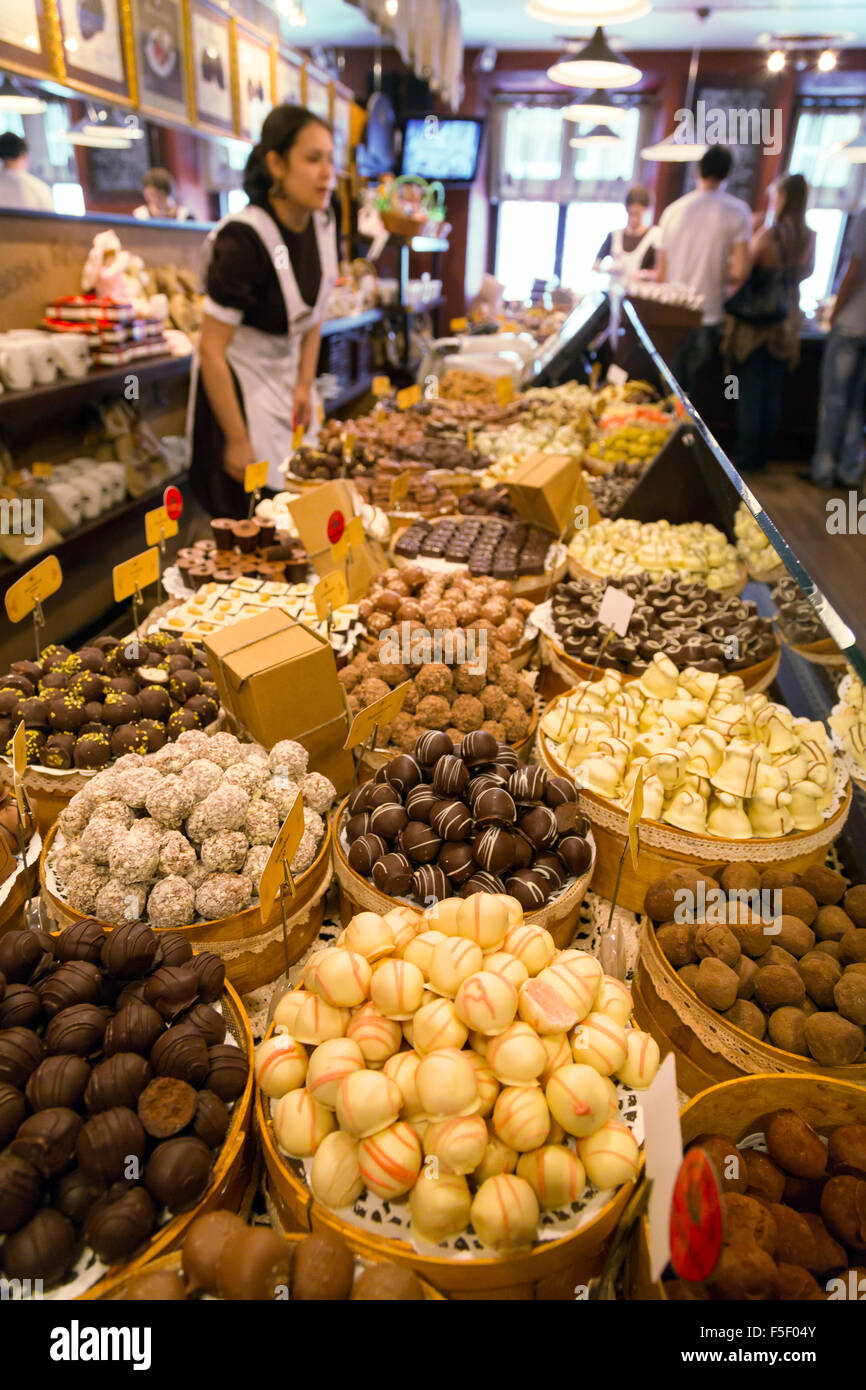 Lviv, Ukraine, the Lviv chocolate factory in the wul Serbska in the old ...