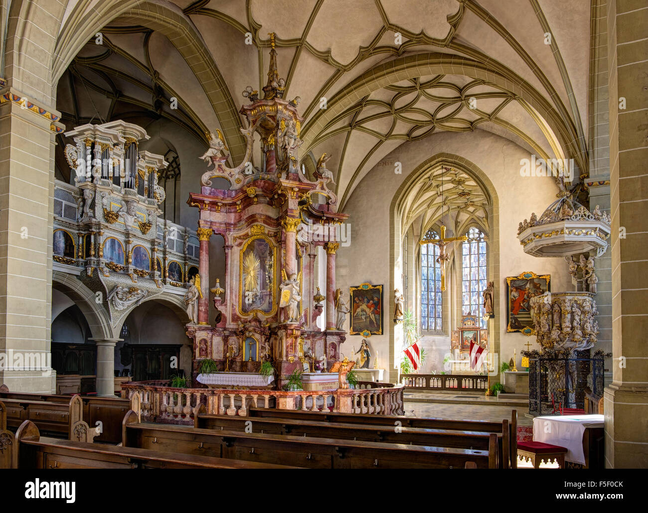 High altar of the pilgrimage church maria im sand hi-res stock ...