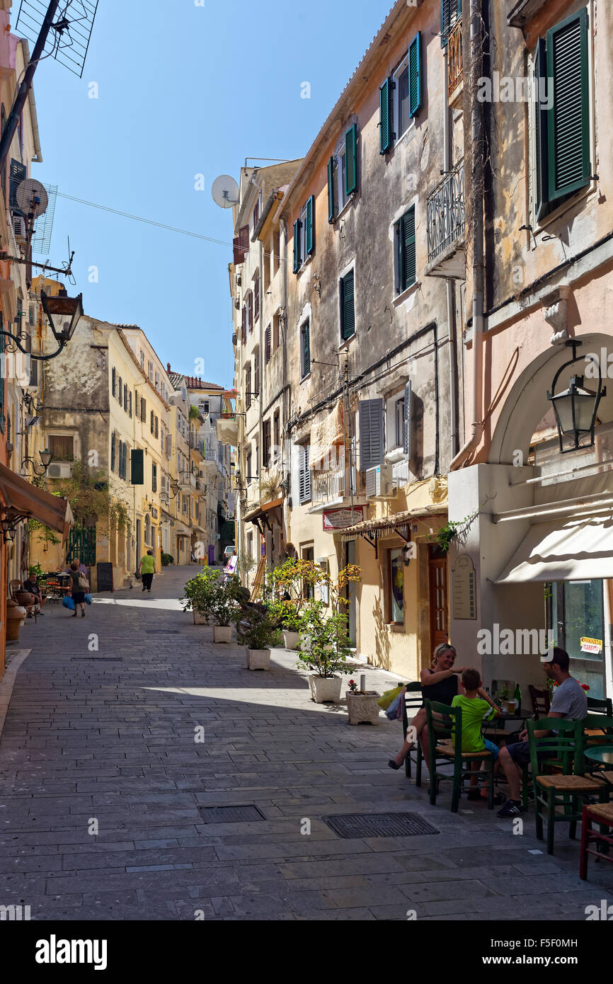 Alley, Kerkyra historic centre, Corfu town, Unesco World Heritage Site ...