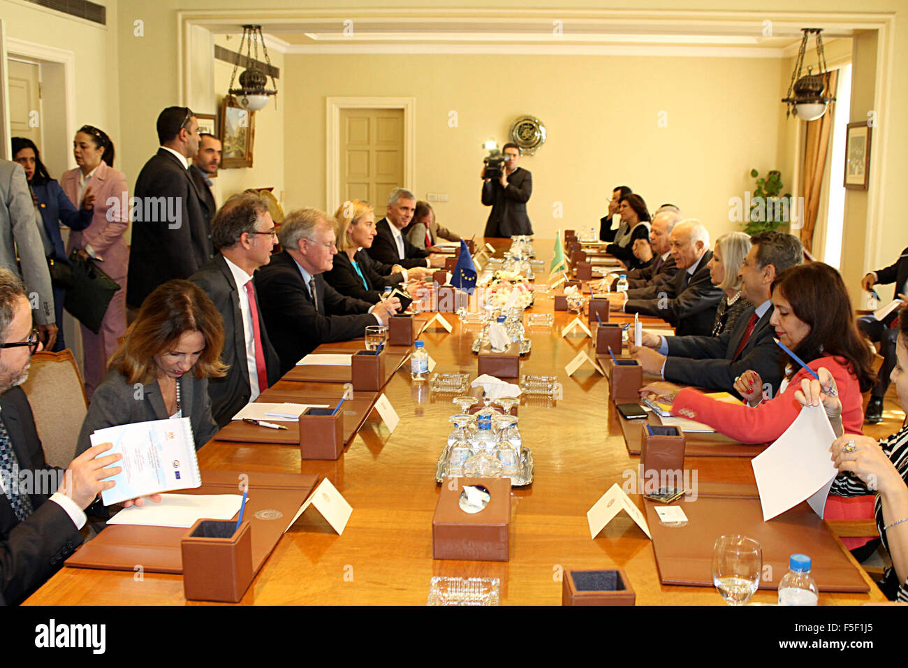 Cairo, Egypt. 3rd Nov, 2015. Arab League Security-General Nabil Elaraby ...