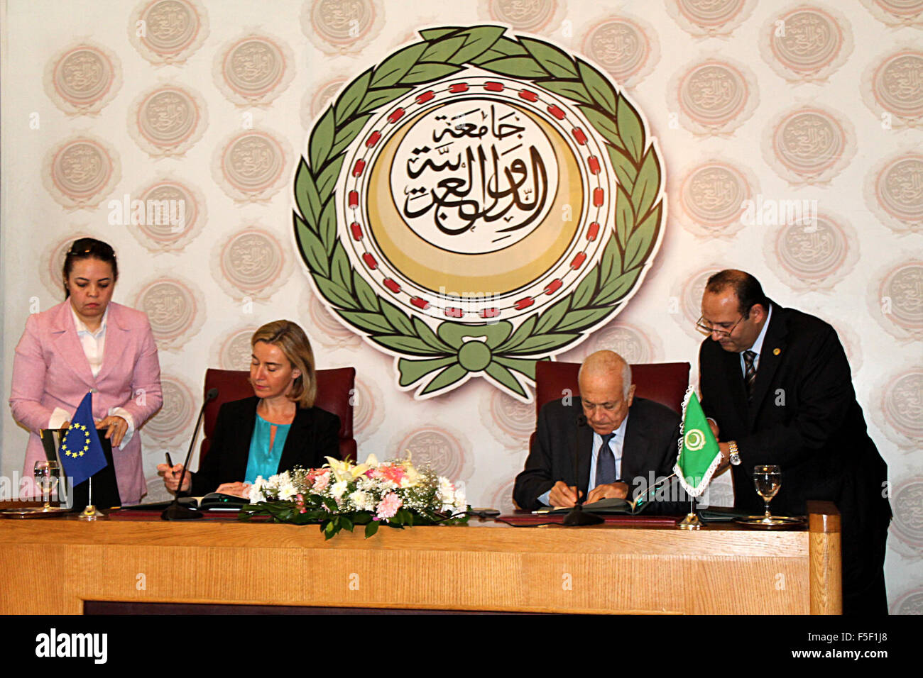 Cairo, Egypt. 3rd Nov, 2015. Arab League Security-General Nabil Elaraby ...