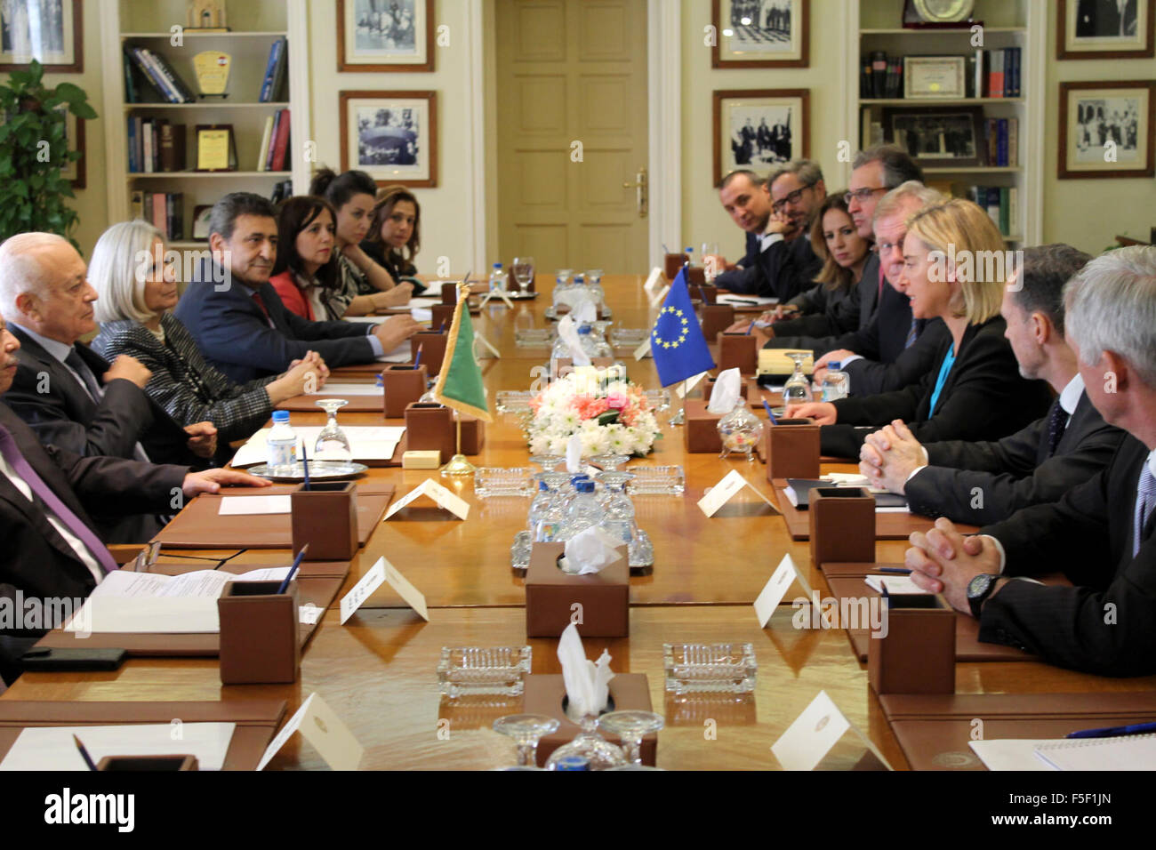 Cairo, Egypt. 3rd Nov, 2015. Arab League Security-General Nabil Elaraby ...