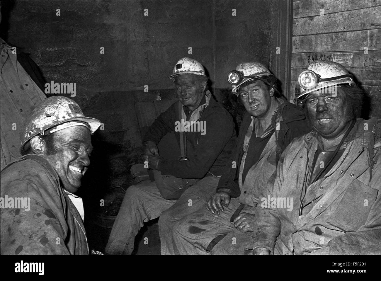 Miners at the South Celynen Colliery in the south Wales valleys. The ...