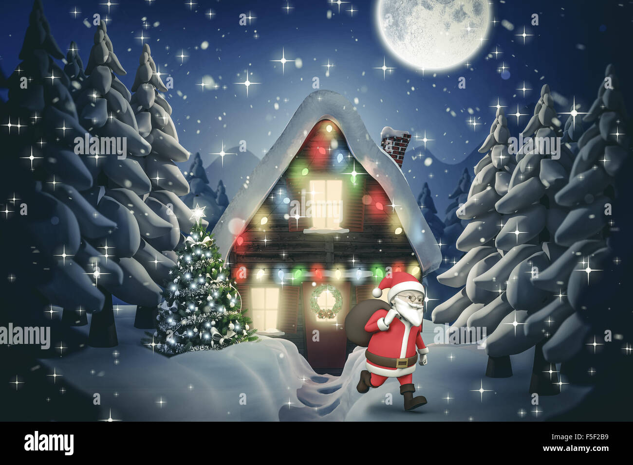 Cartoon running santa hi-res stock photography and images - Alamy