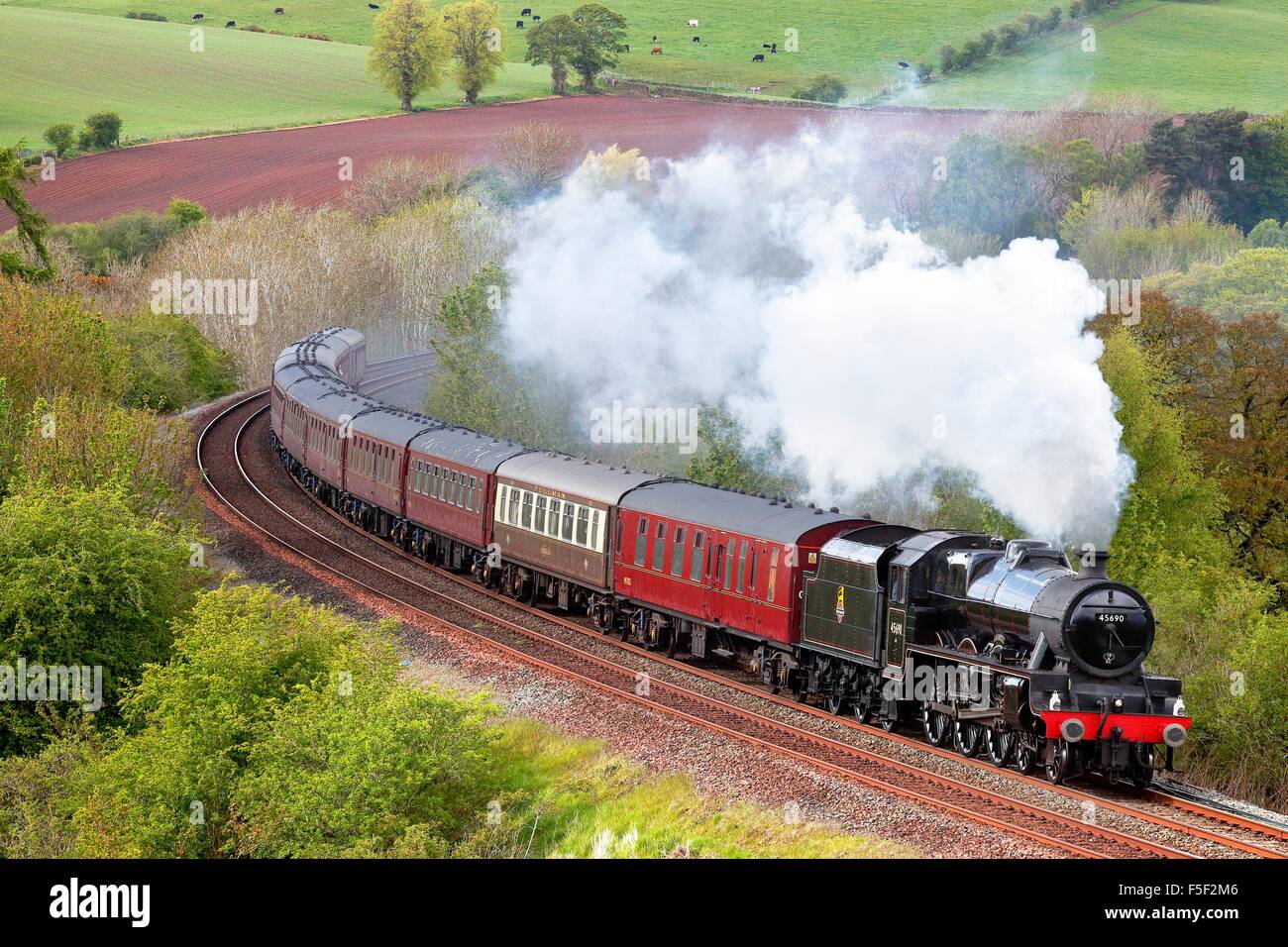 Steam train. LMS Jubilee Class 'Leander'. Settle to Carlisle Railway ...