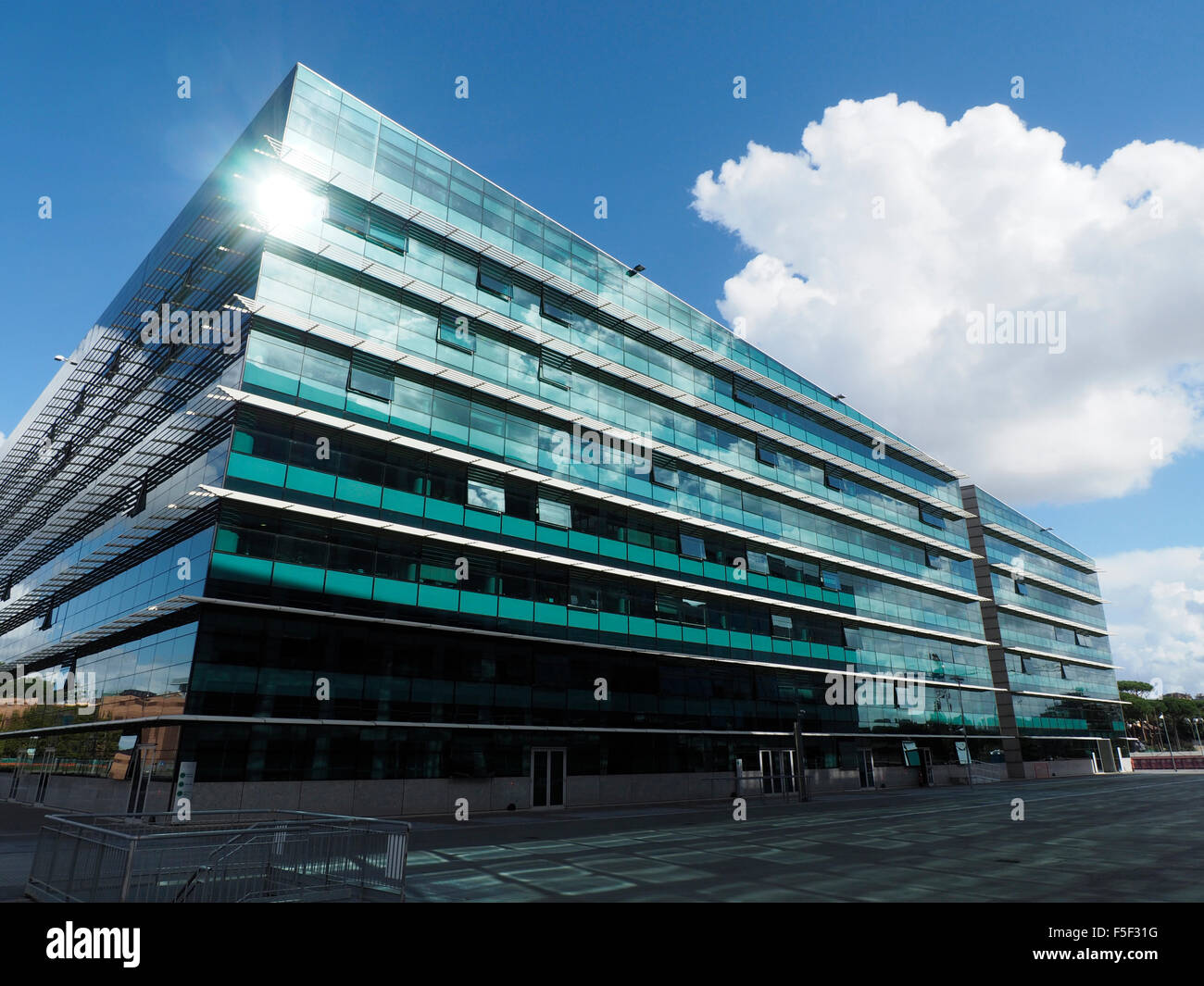 The Italian Ministry of Health building side view in the EUR district ...