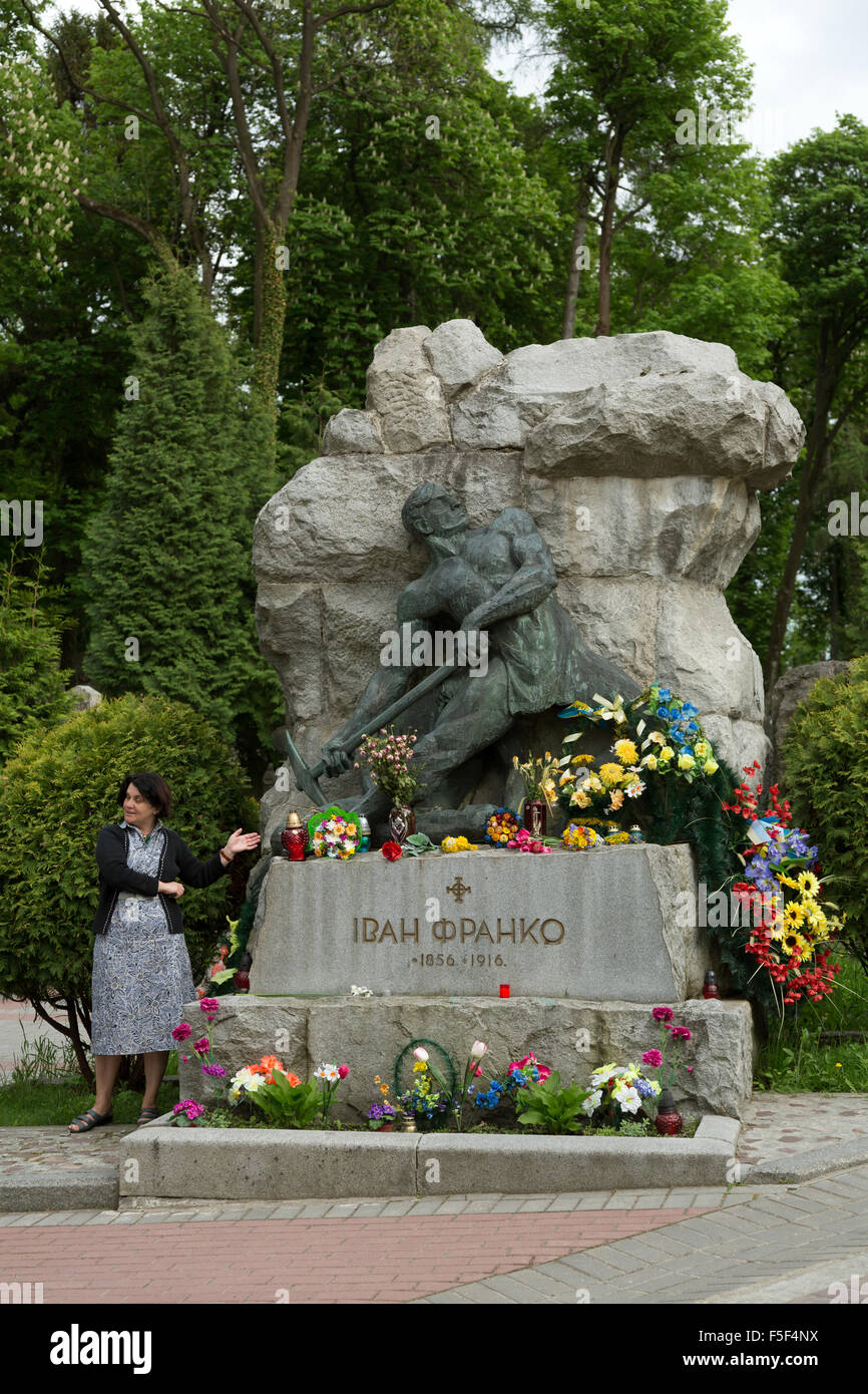 Lviv, Ukraine, the grave of Ivan Franko at the Lychakiv Cemetery Stock ...