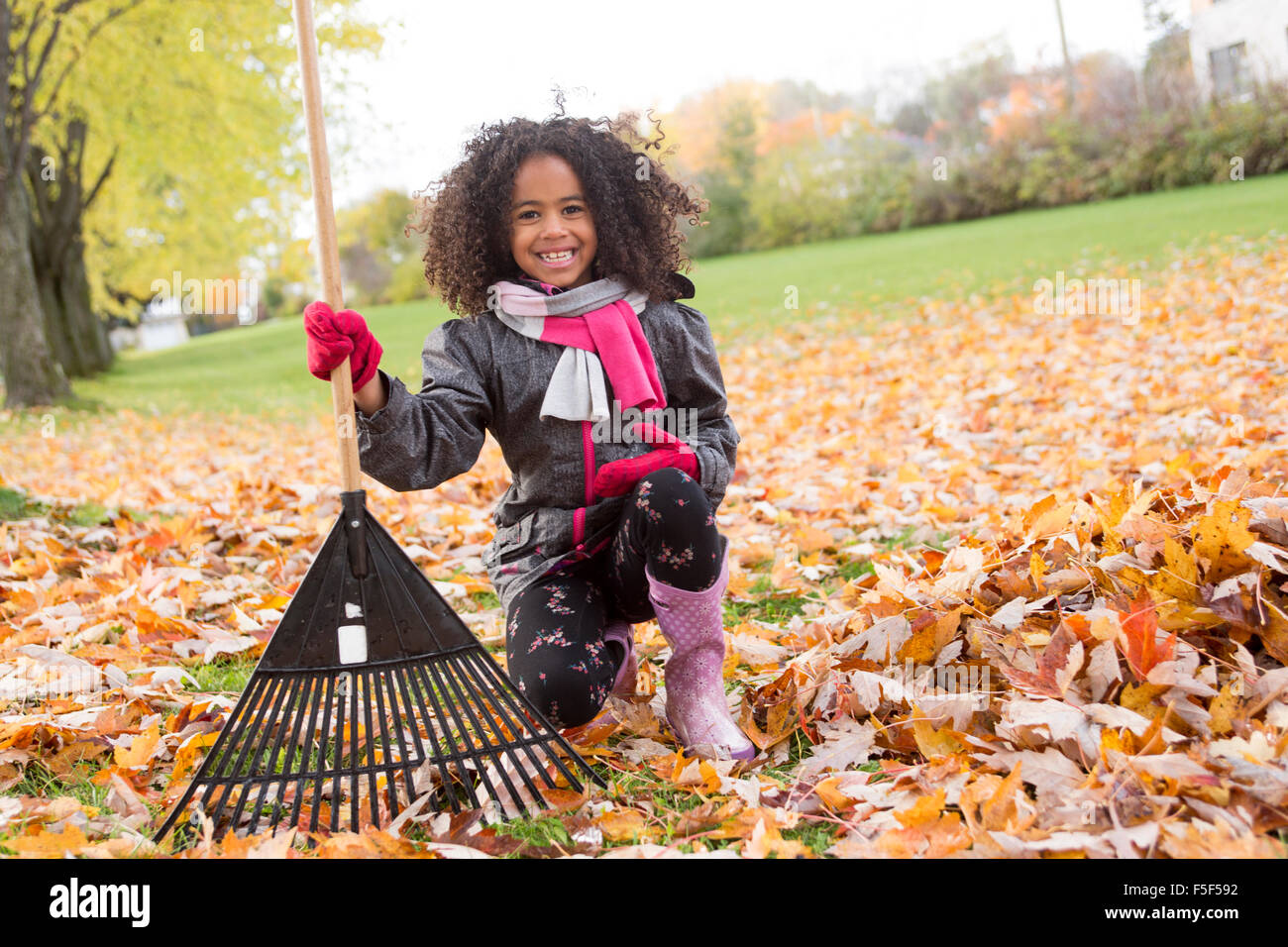 Child on autumn season portrait Stock Photo - Alamy