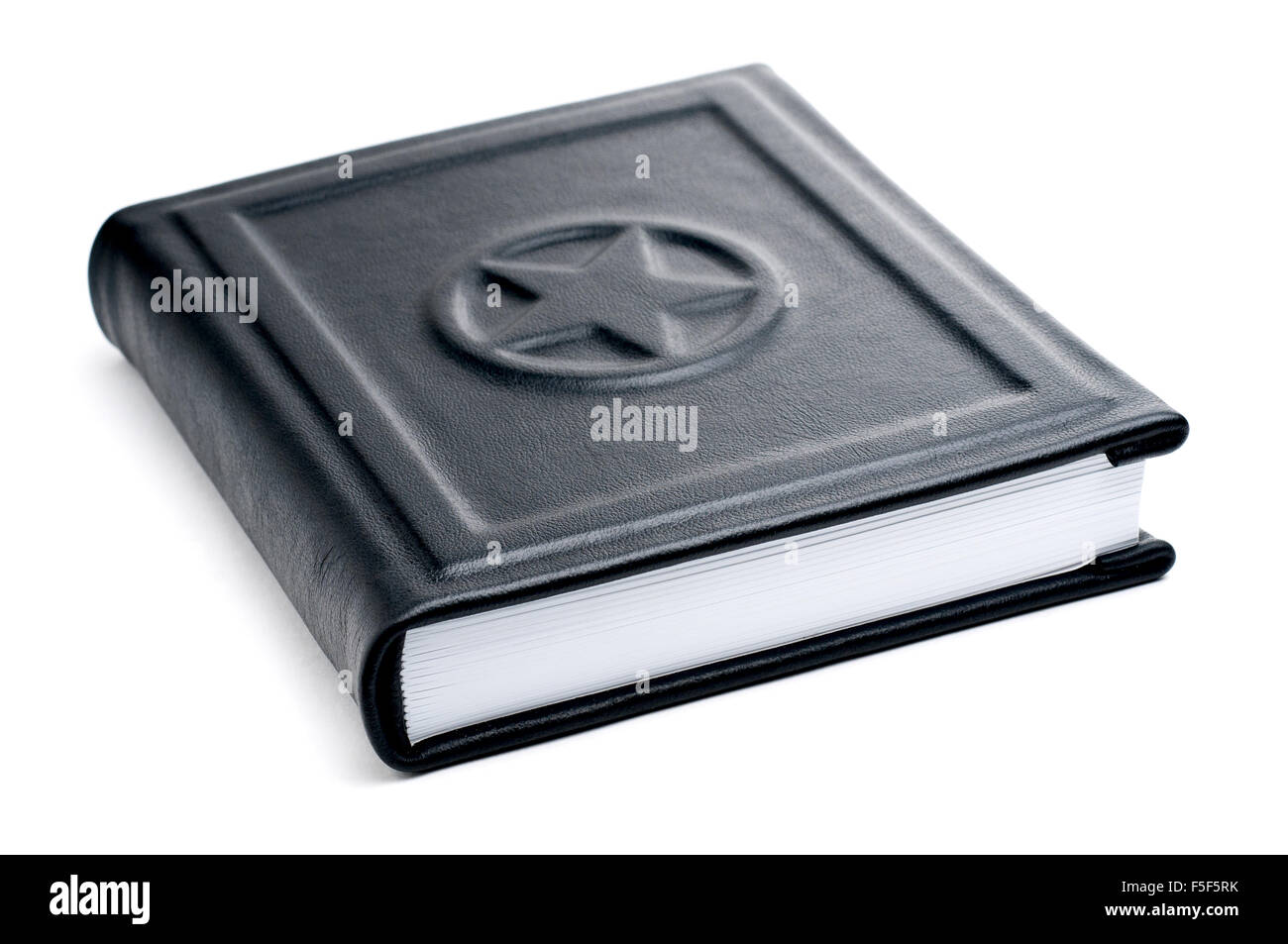 black leather note book isolated on white Stock Photo - Alamy