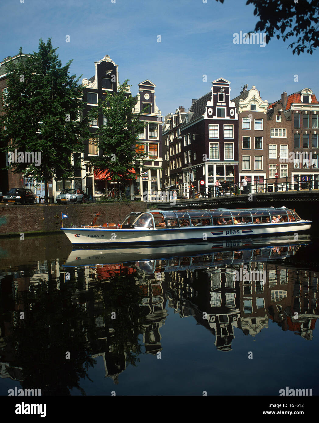 Cruise Boat along Rhine River, Amsterdam, Holland Stock Photo - Alamy