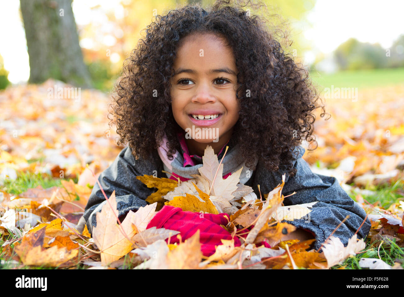 Child on autumn season portrait Stock Photo - Alamy