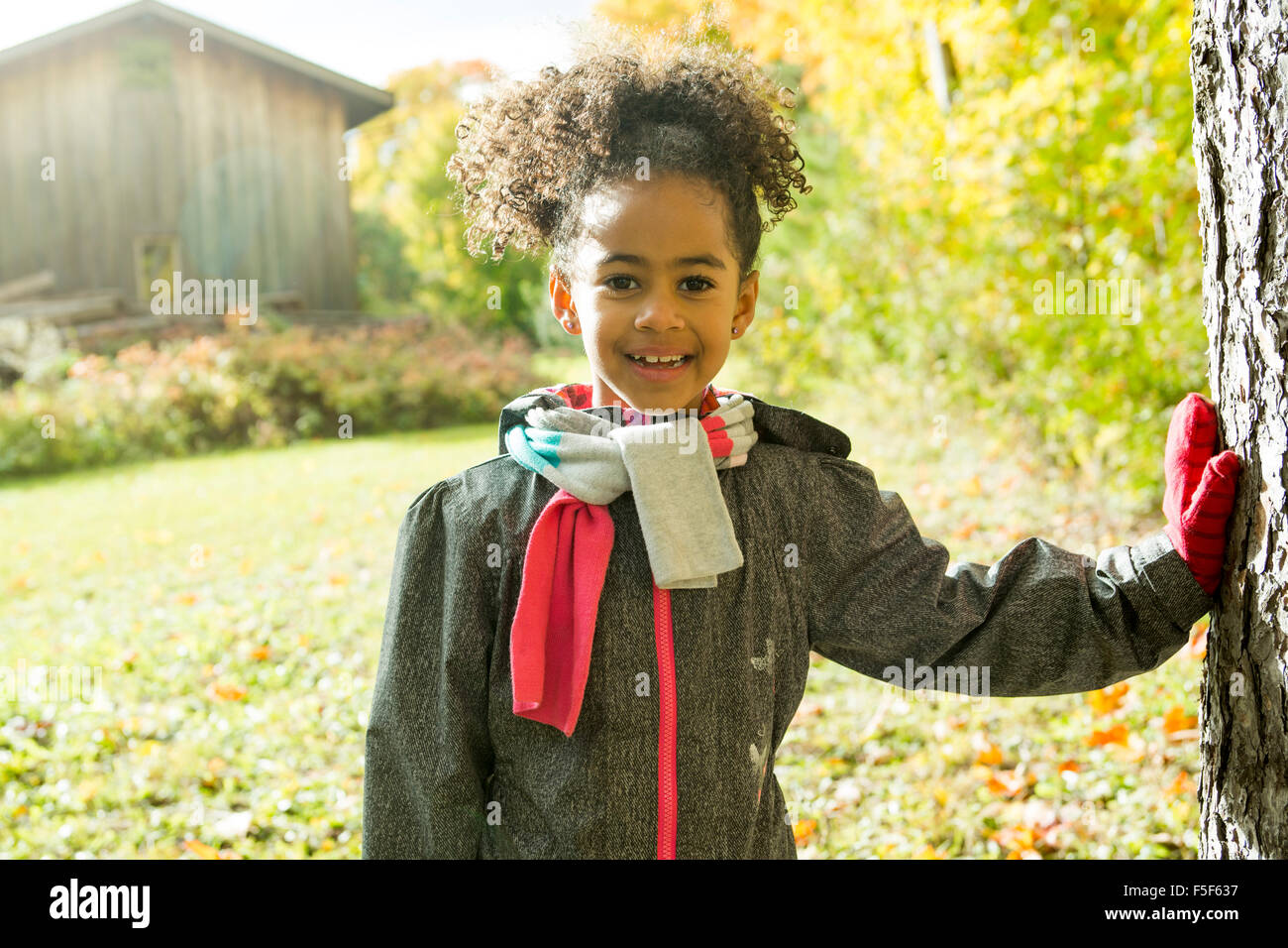 Child on autumn season portrait Stock Photo - Alamy