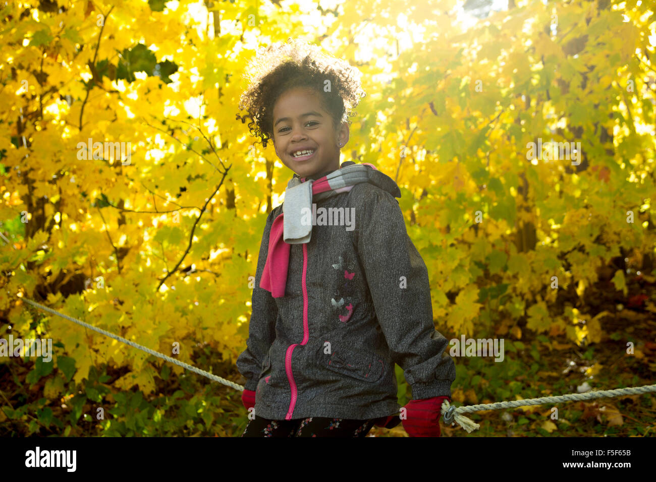 Child on autumn season portrait Stock Photo - Alamy