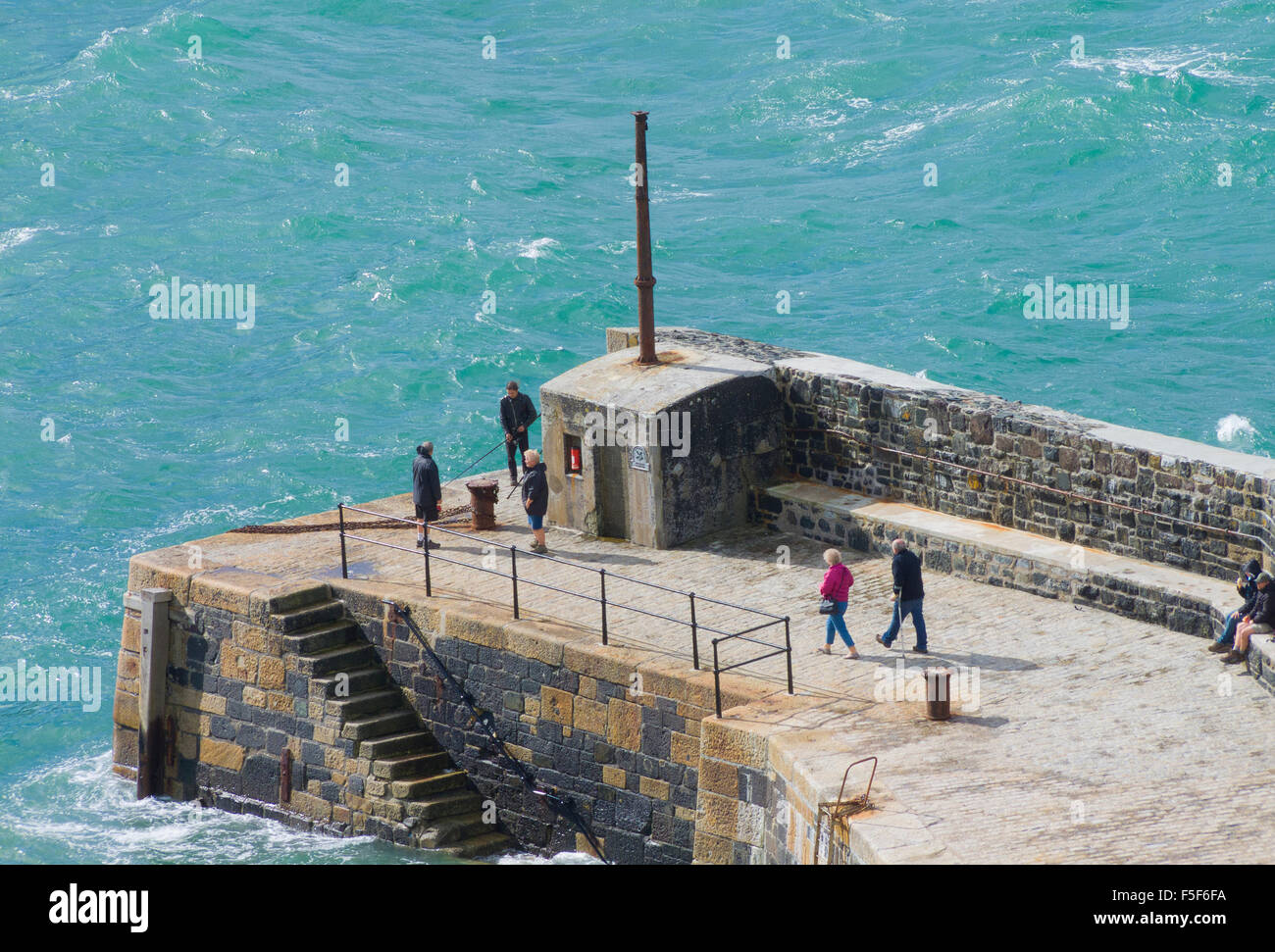 Mullion Cove Harbour Wall, Lizard Peninsula, Cornwall, England, UK in ...