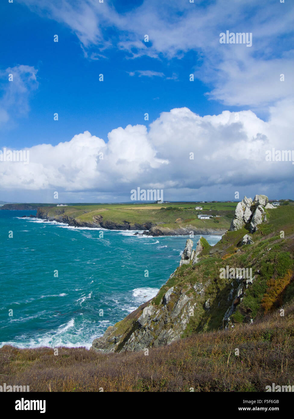 View of Poldhu Point from the South West Coast Path, Lizard Peninsula ...