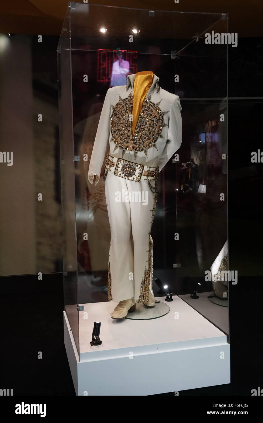 London,England,UK, 3rd Nov 2015 : Aztec Sundial 1977 suit at Elvis ...