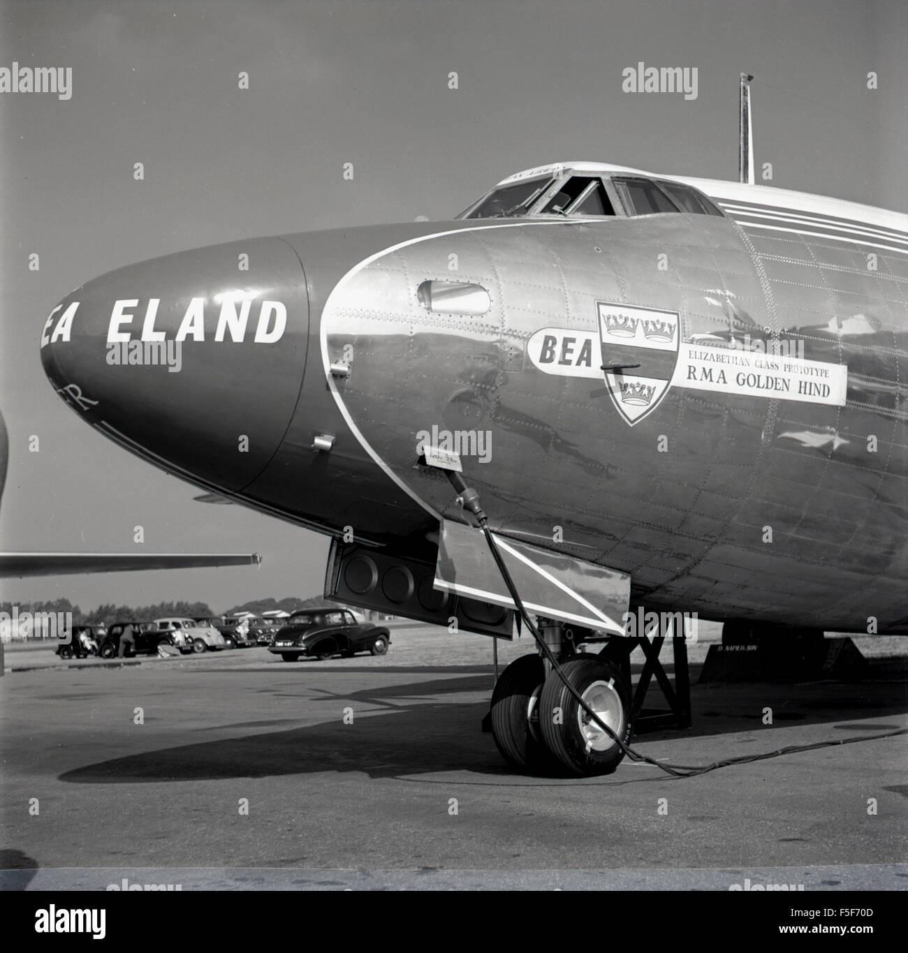 1955, historical picture showing the front and cockpit of the BEA RMA ...