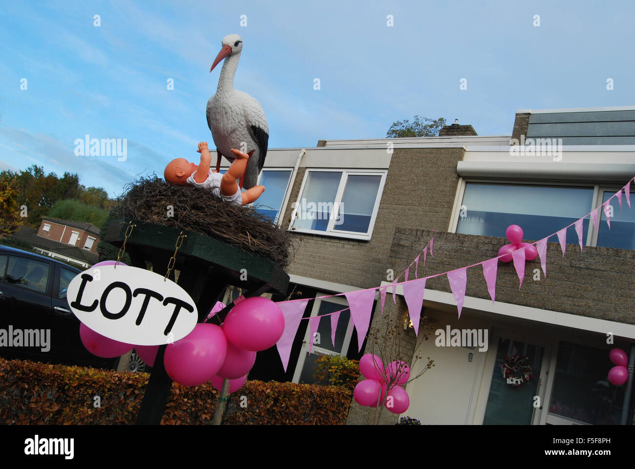 Wooden sign for newborn baby, Dutch custom, Netherlands Europe Stock ...