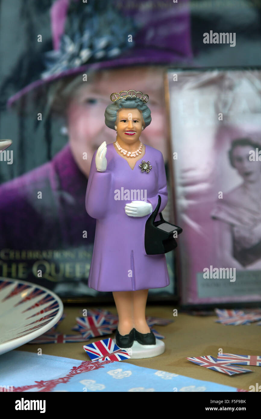 Brighton, United Kingdom, Queen Elizabeth II as a plastic figure Stock ...