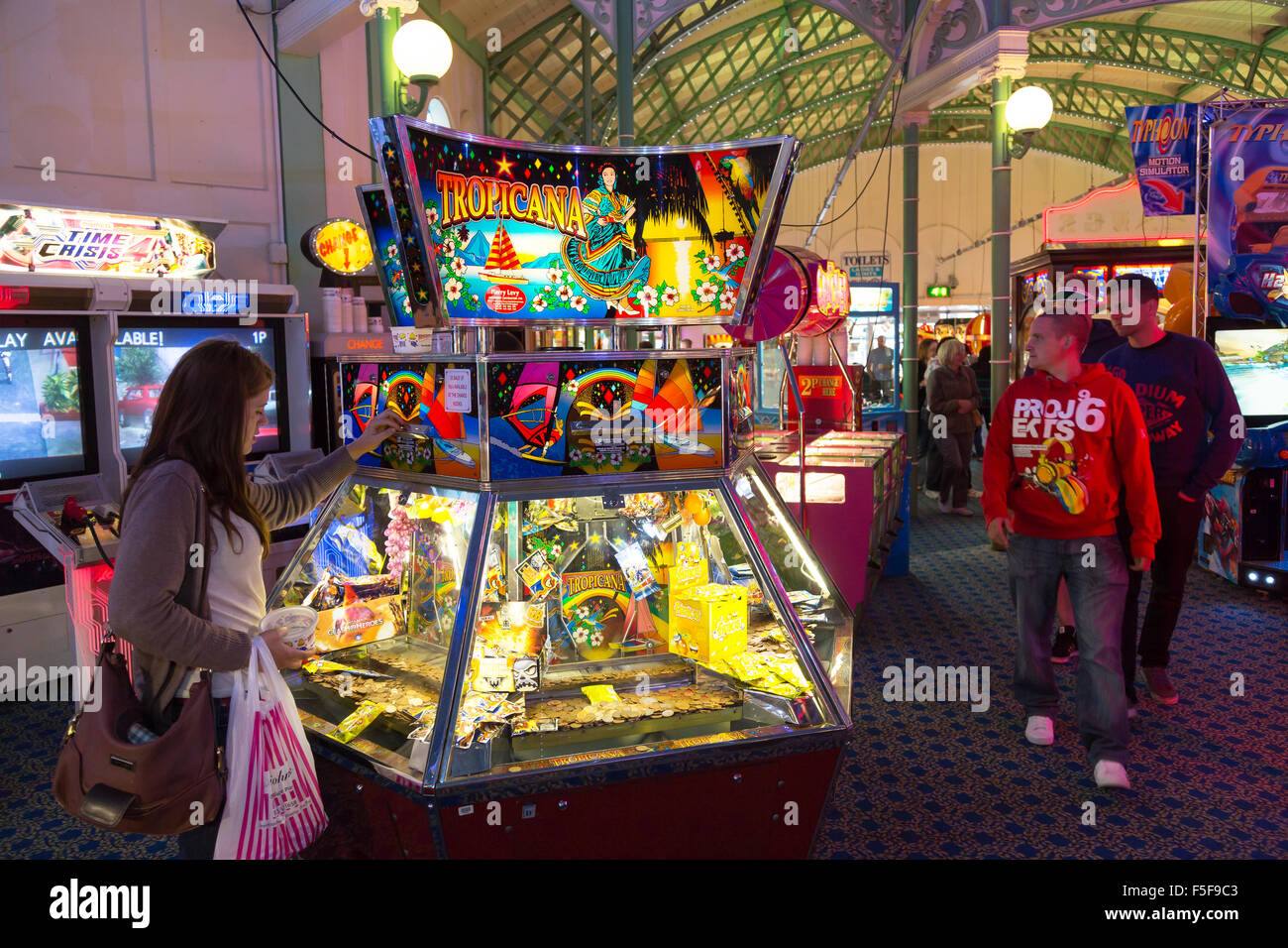 Brighton, United Kingdom, The Palace of Fun on the Brighton Pier Stock ...
