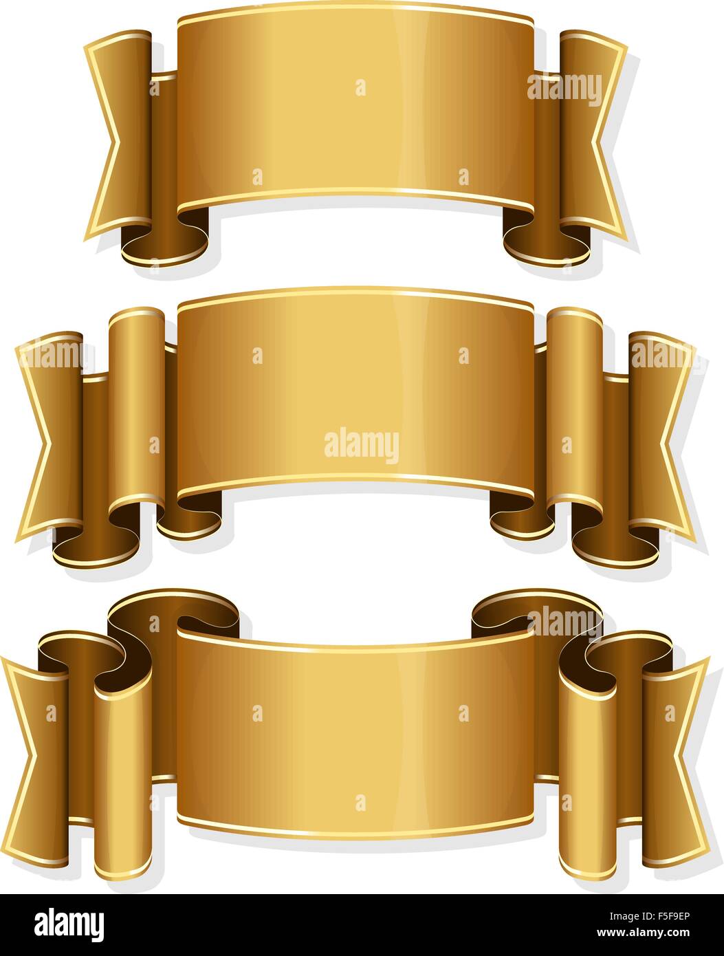 Gold ribbon set Stock Vector Image & Art - Alamy