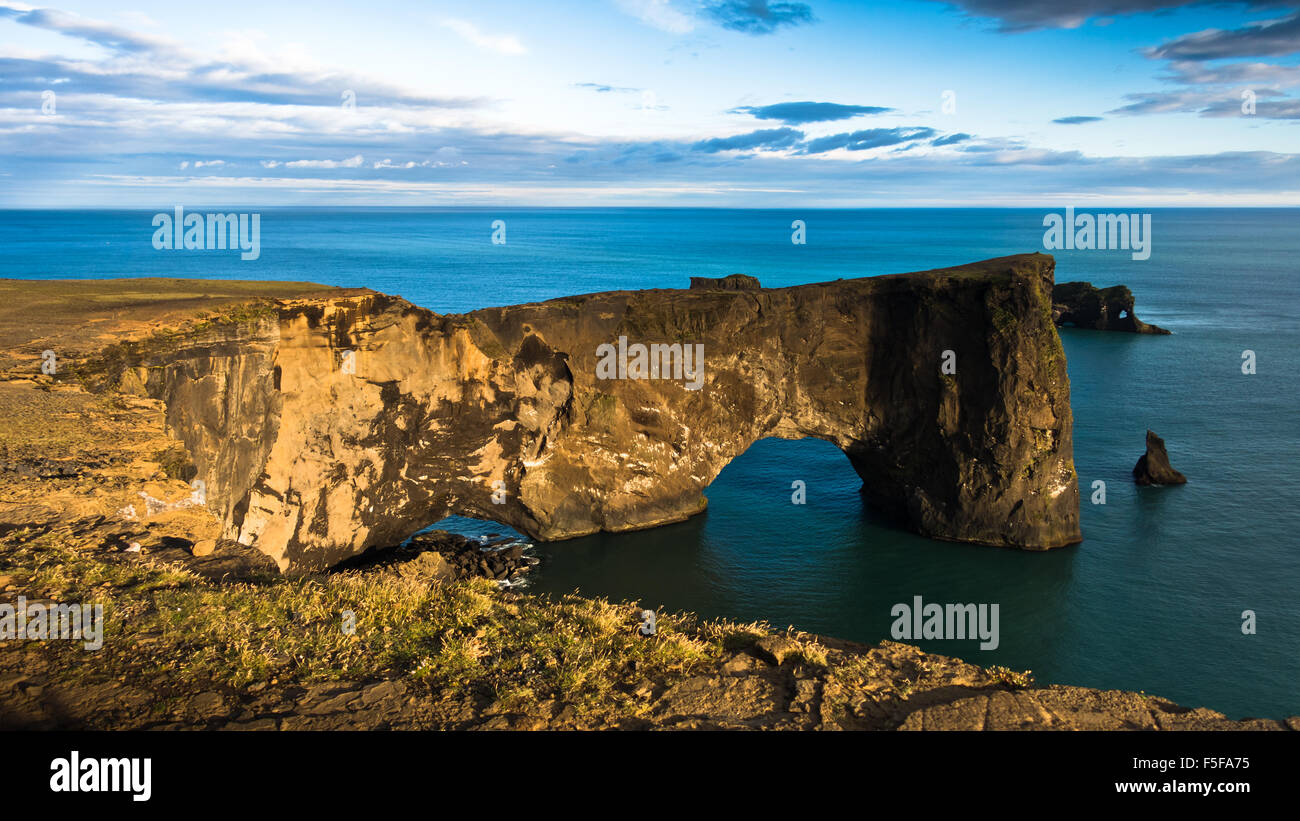 Magnificent rock arch at Dyrholaey, Iceland Stock Photo - Alamy