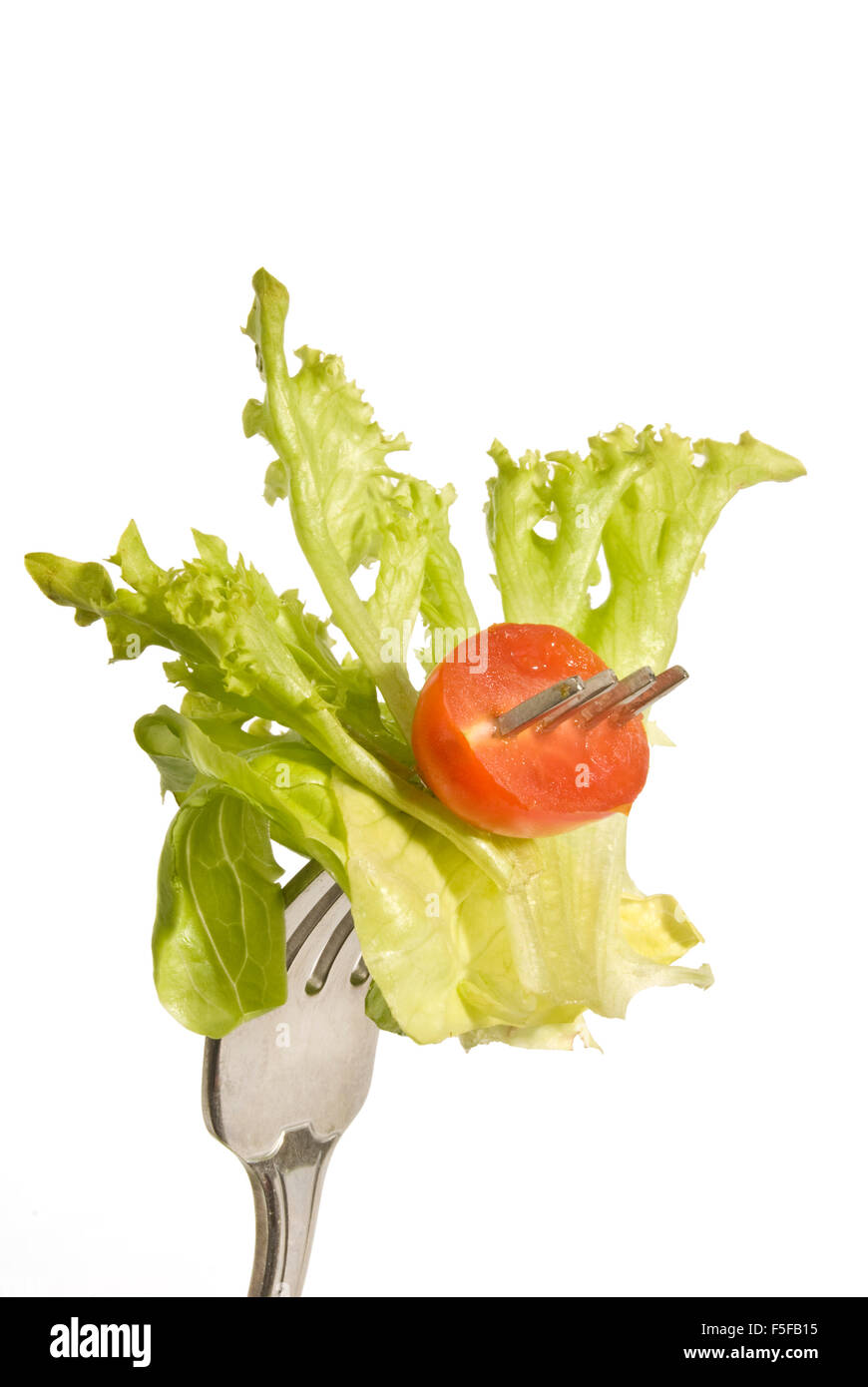 Healthy Eating on a Fork Stock Photo - Alamy
