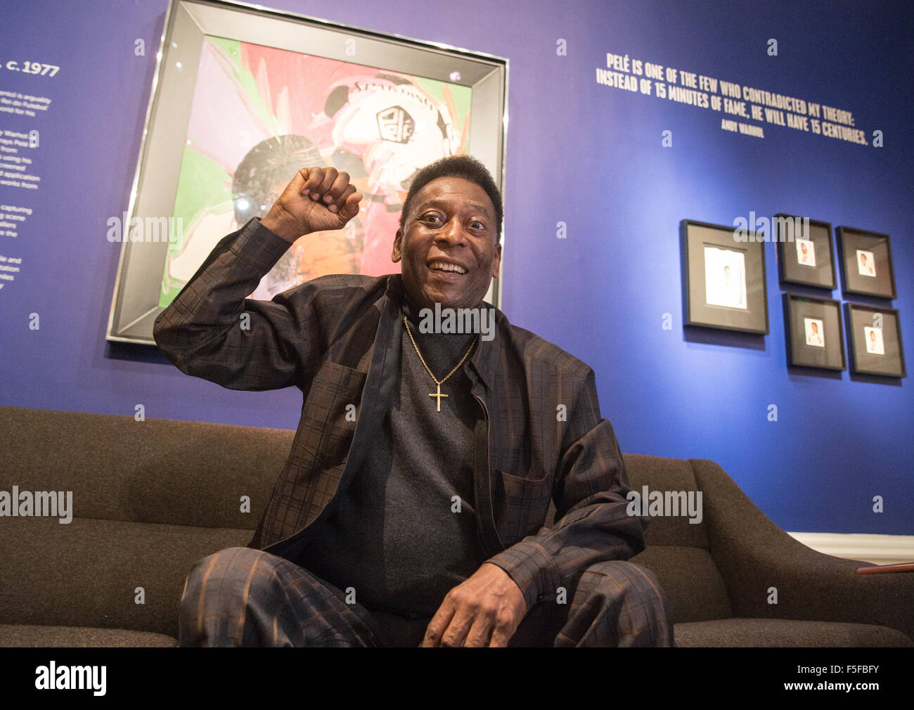 Pele,real name Edson Arantes do Nascimento,attends an exhibition about ...