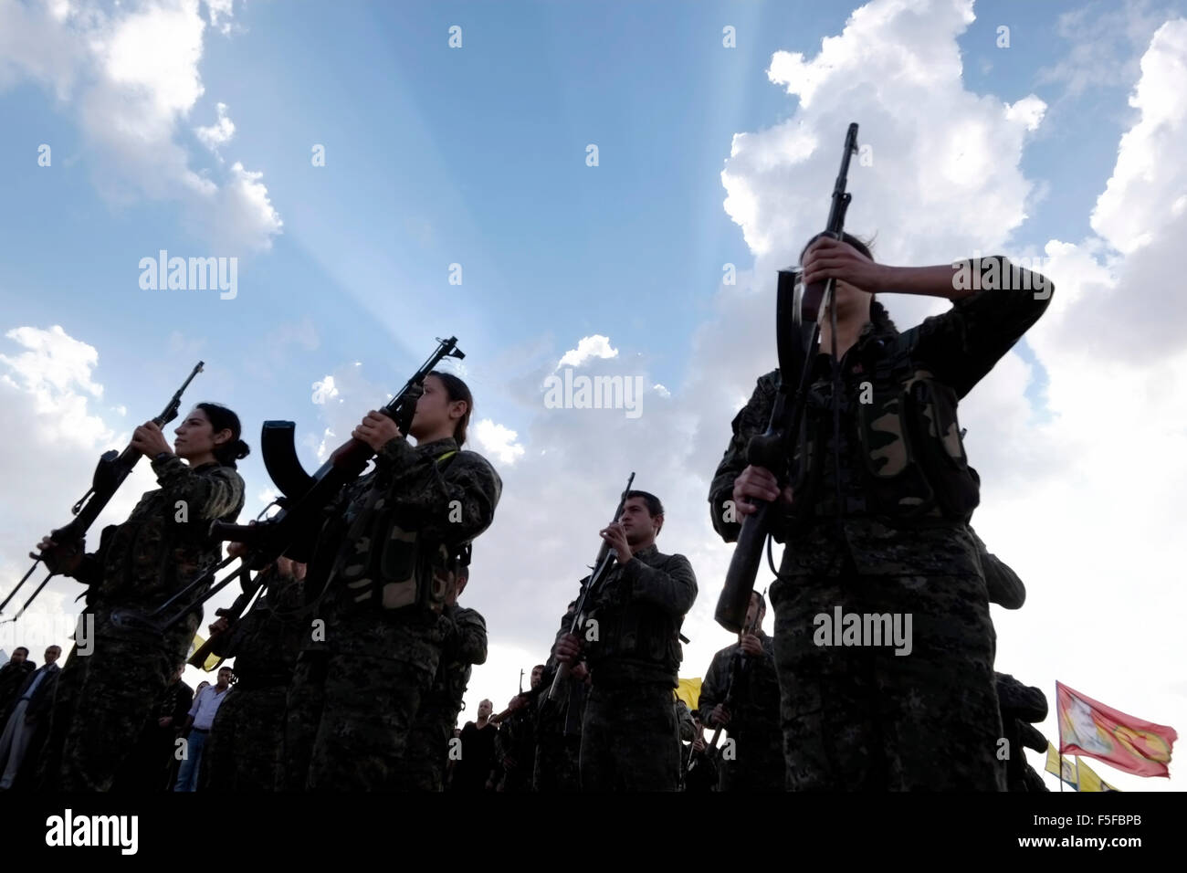 Kurdish fighters of the People's Protection Units YPG and the Women's ...