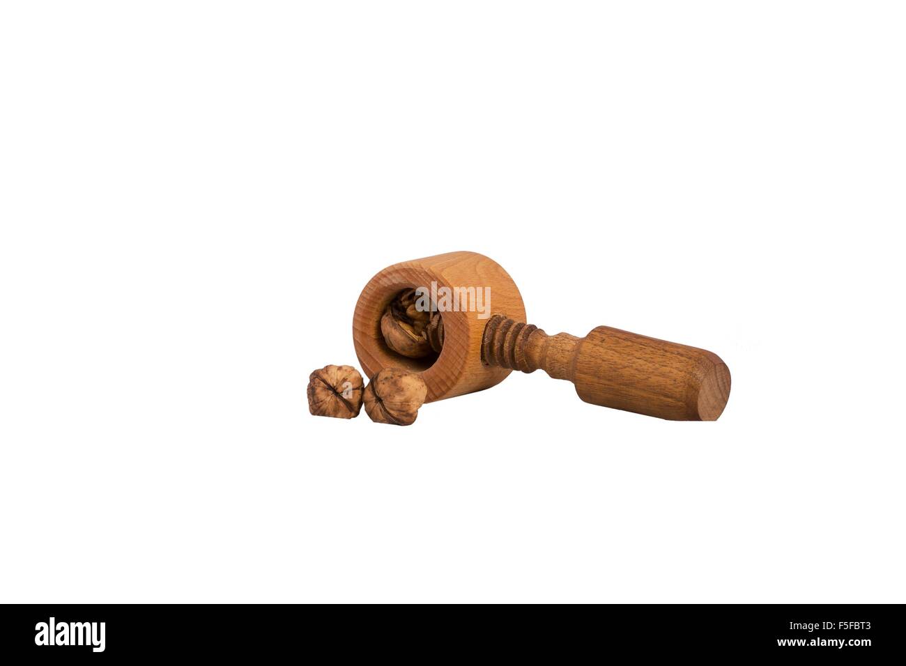 wooden handmade nutcracker on a white background Stock Photo - Alamy