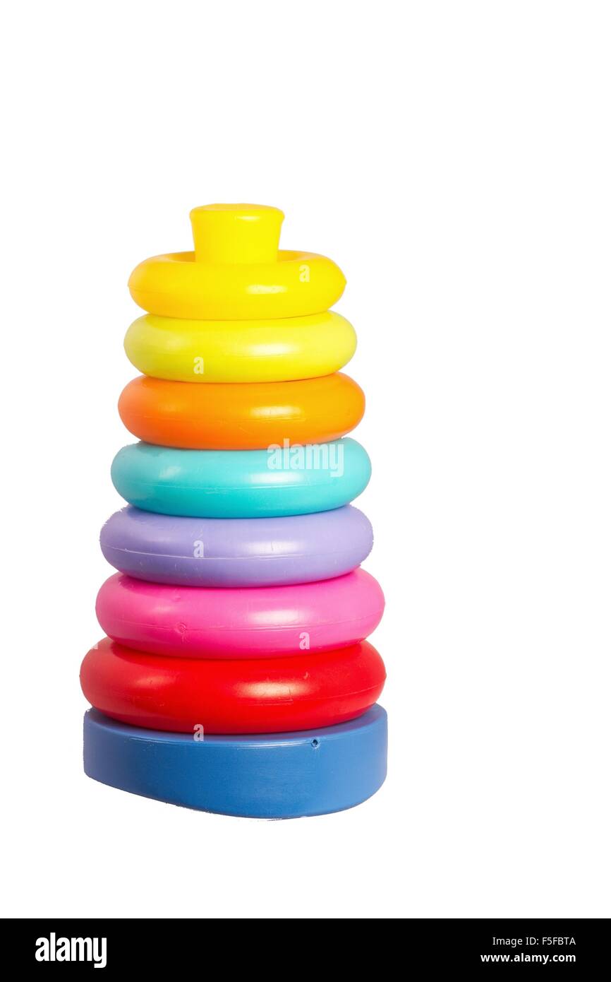 children's game developing creativity - plastic rings in different ...