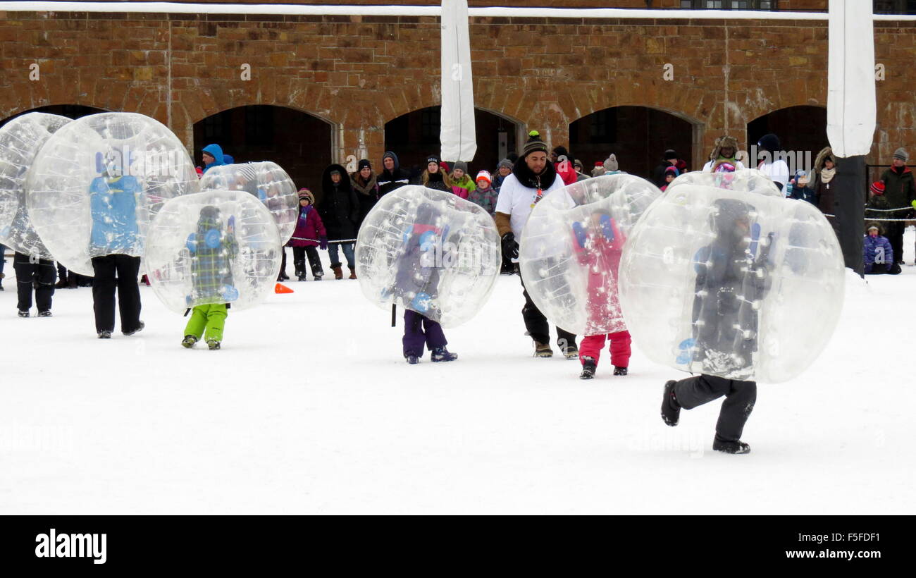 Sumo soccer at winter fair Stock Photo - Alamy