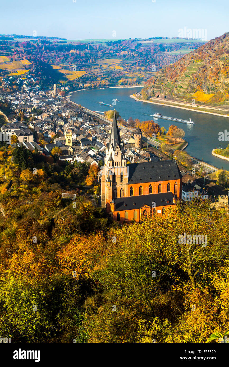 View of Oberwesel, Germany in the Upper middle Rhine Valley Stock Photo ...