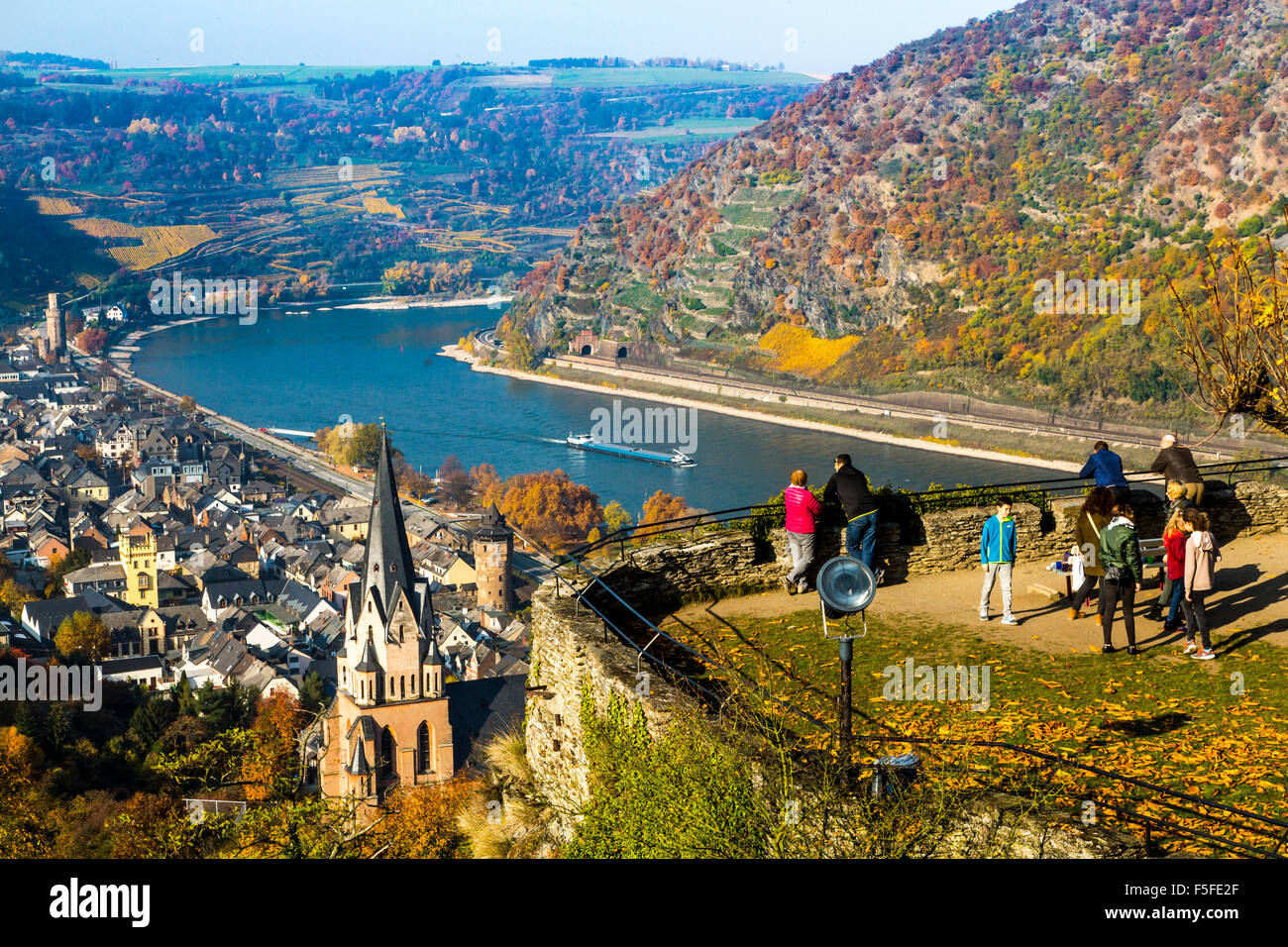 View of Oberwesel, Germany in the Upper middle Rhine Valley Stock Photo ...