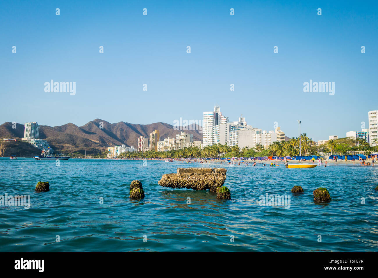 Beautiful view of Rodadero beach Santa Marta, Colombia Stock Photo - Alamy