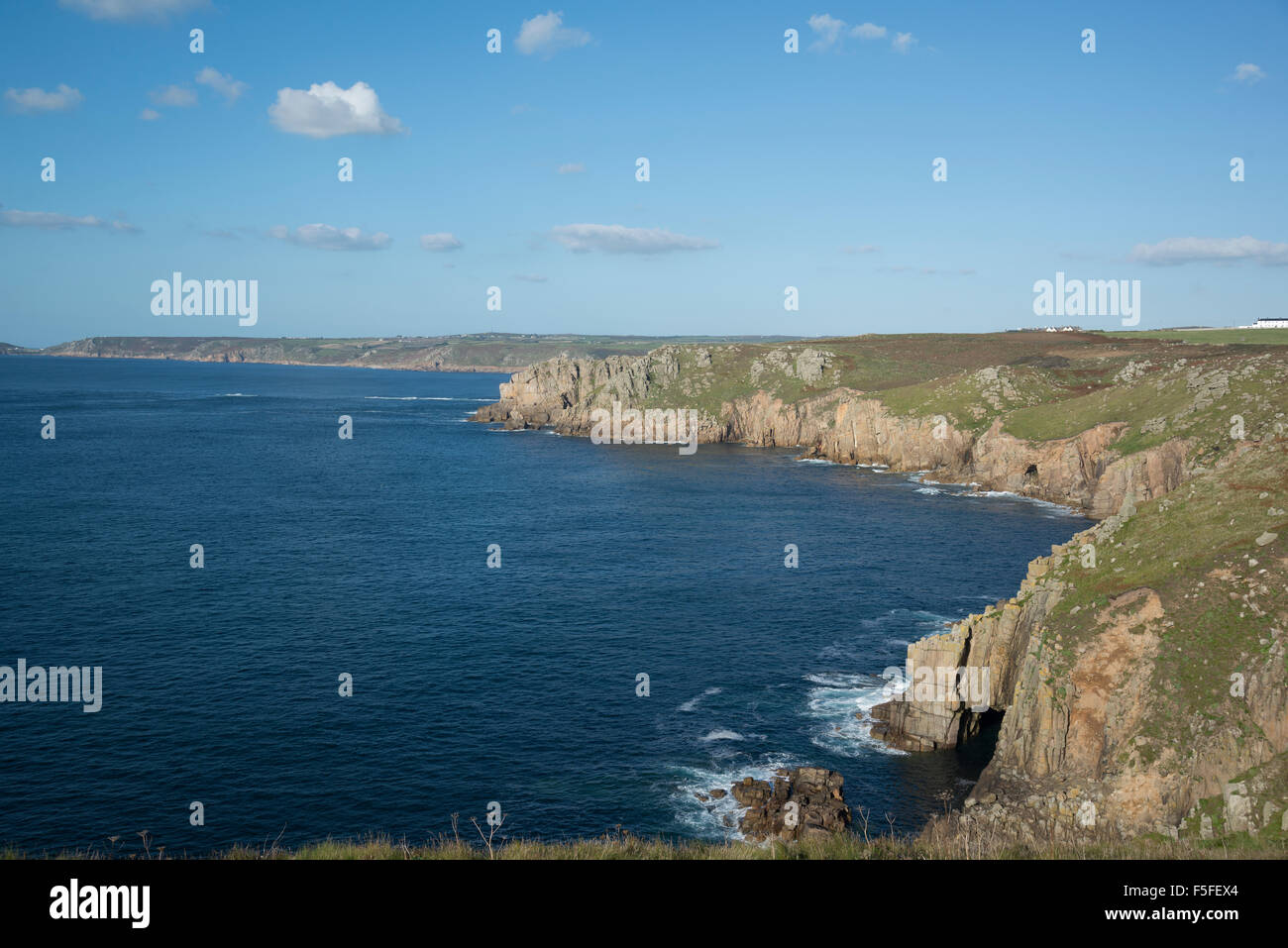View of cliffs from lands end in cornwall Stock Photo - Alamy