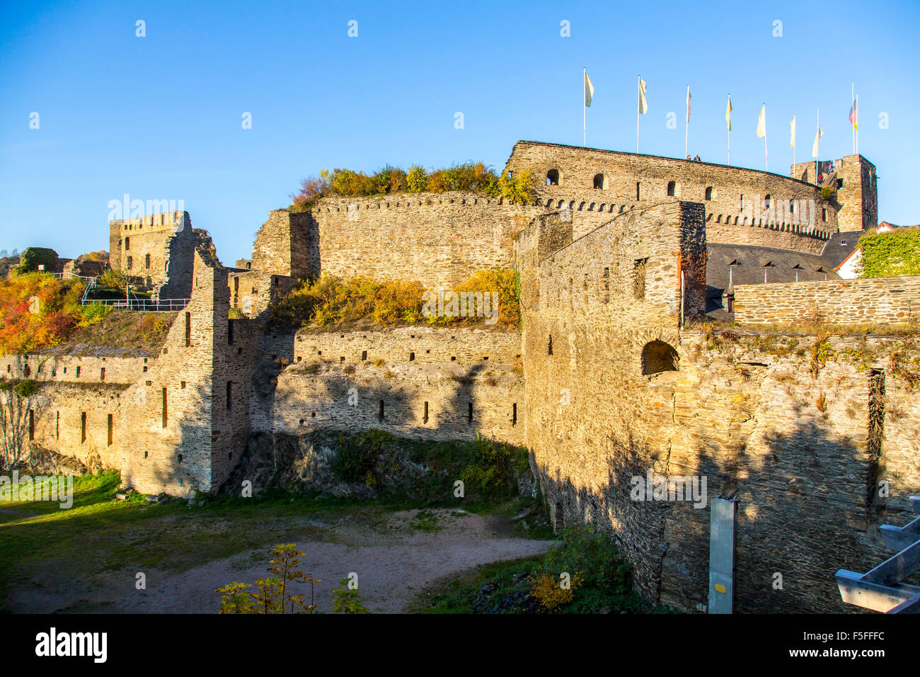 Ruins of Castle Rheinfels in St. Goar am Rhein in the Rheingau, Upper ...