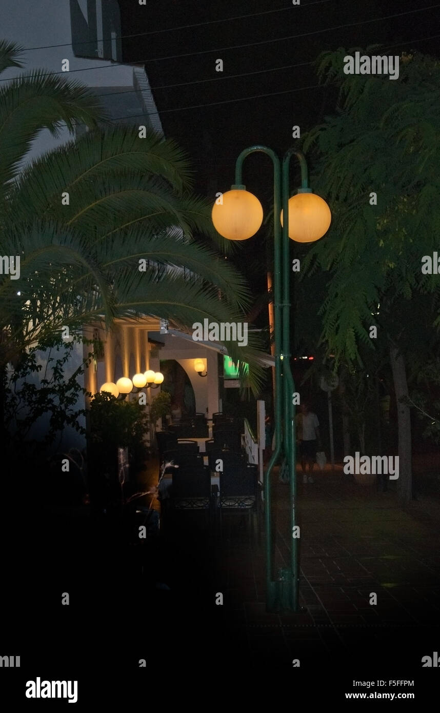 Romantic double street light in the evening Stock Photo - Alamy