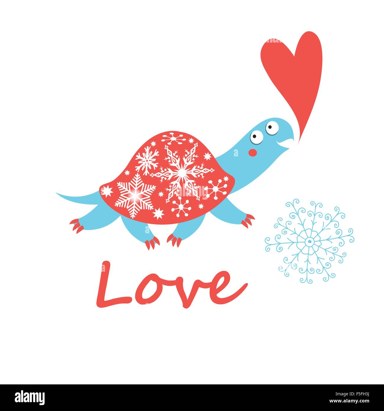 Beautiful love vector illustration turtle on a white background Stock ...