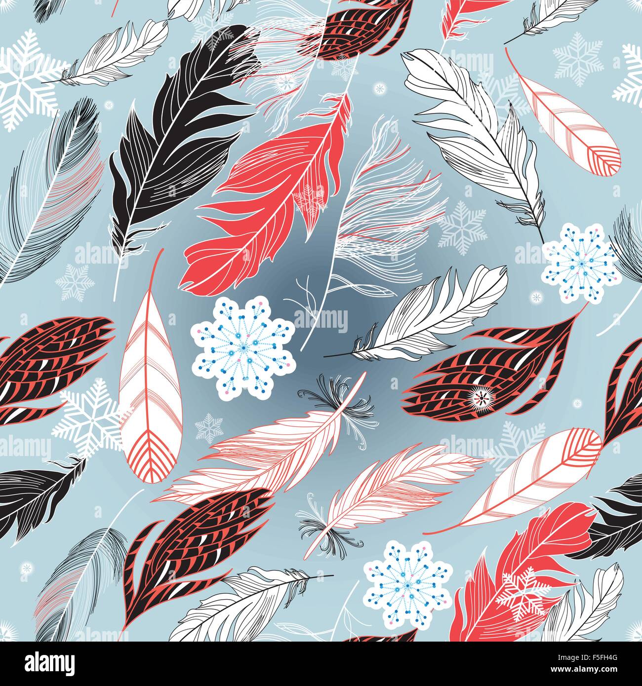 Snowflakes feathers Stock Vector Images - Alamy