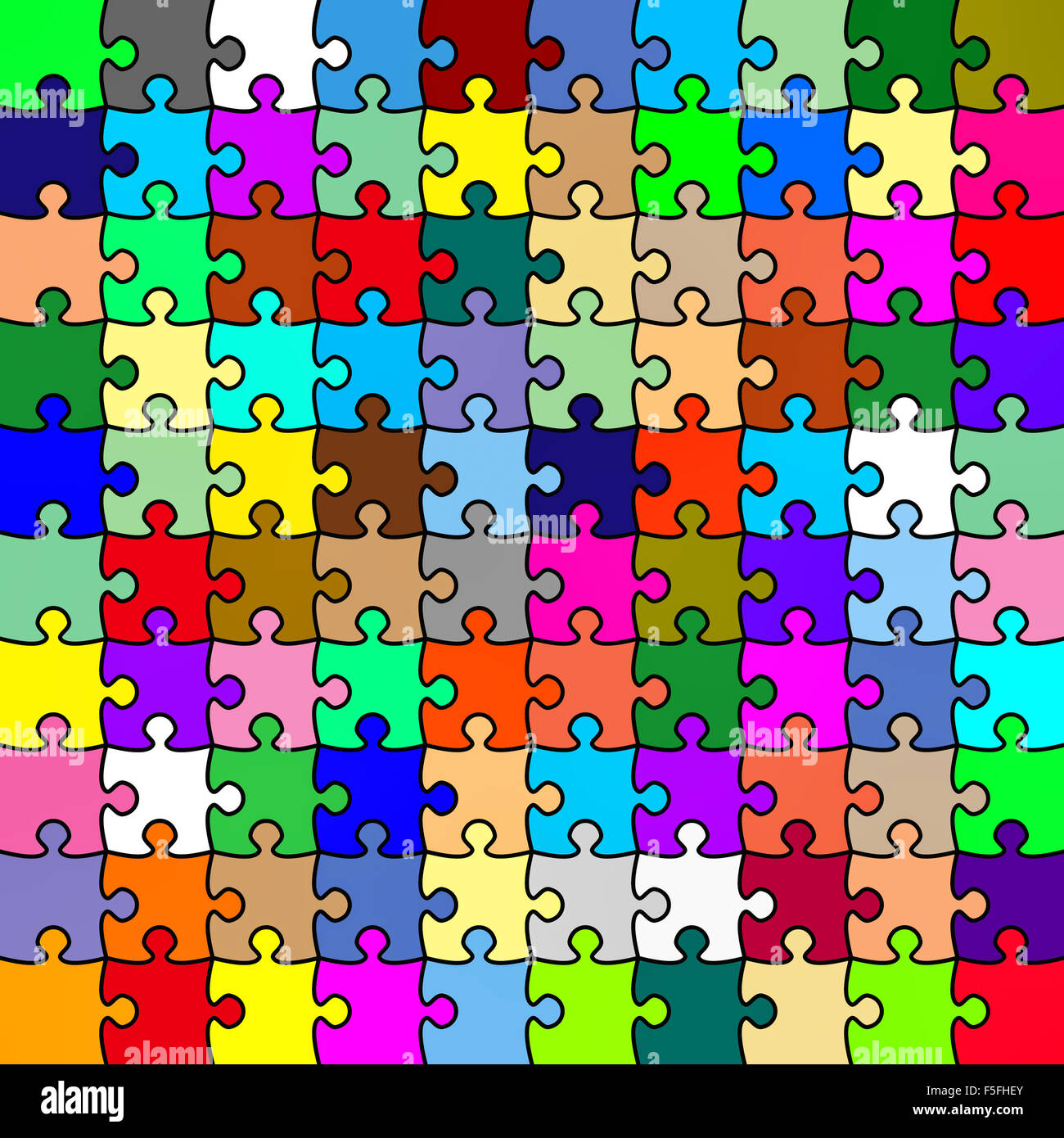 Jigsaw color puzzle Stock Photo - Alamy