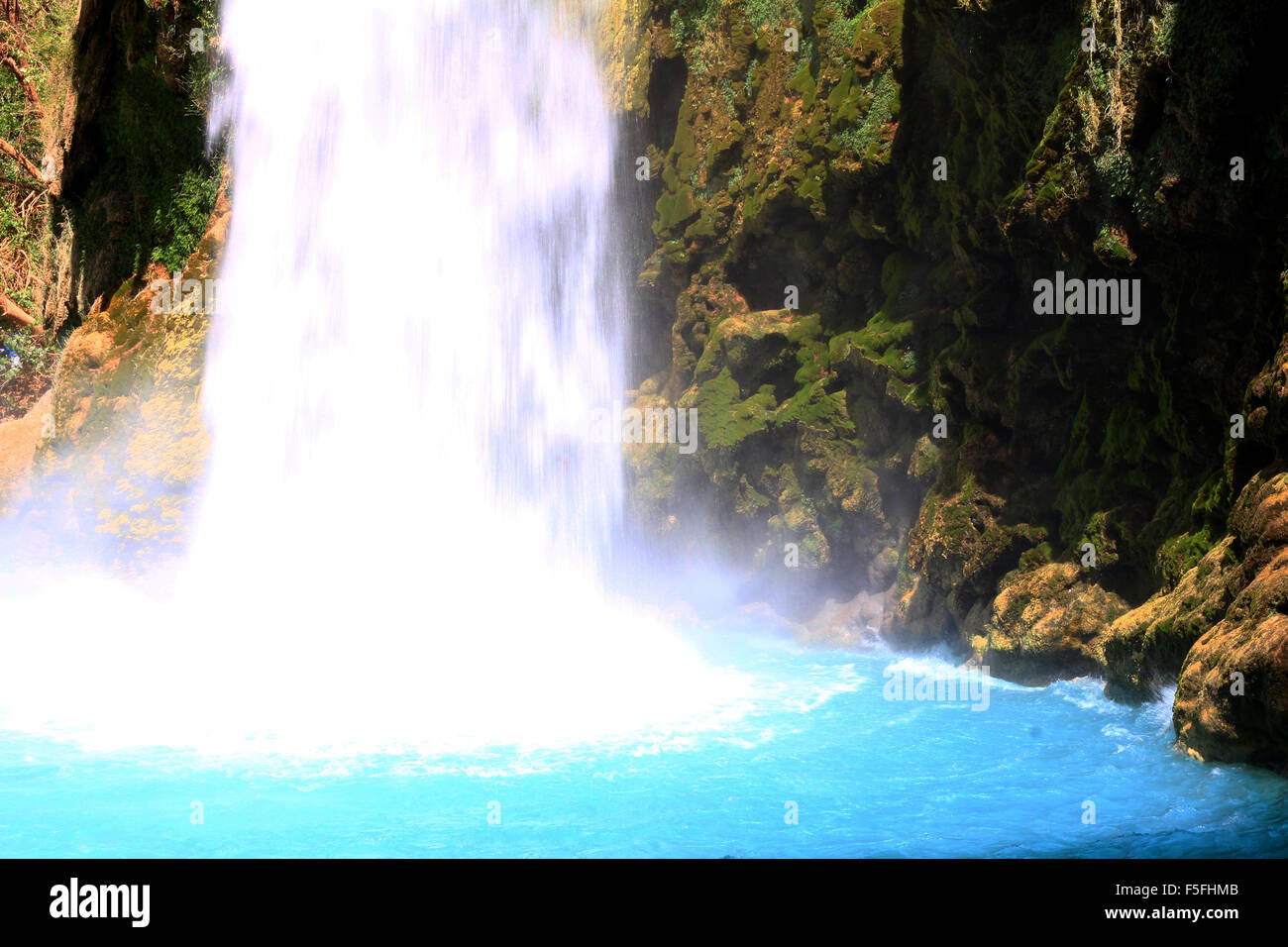 Majestic waterfalls in Havasu of the Havasupai Indian reservation of ...